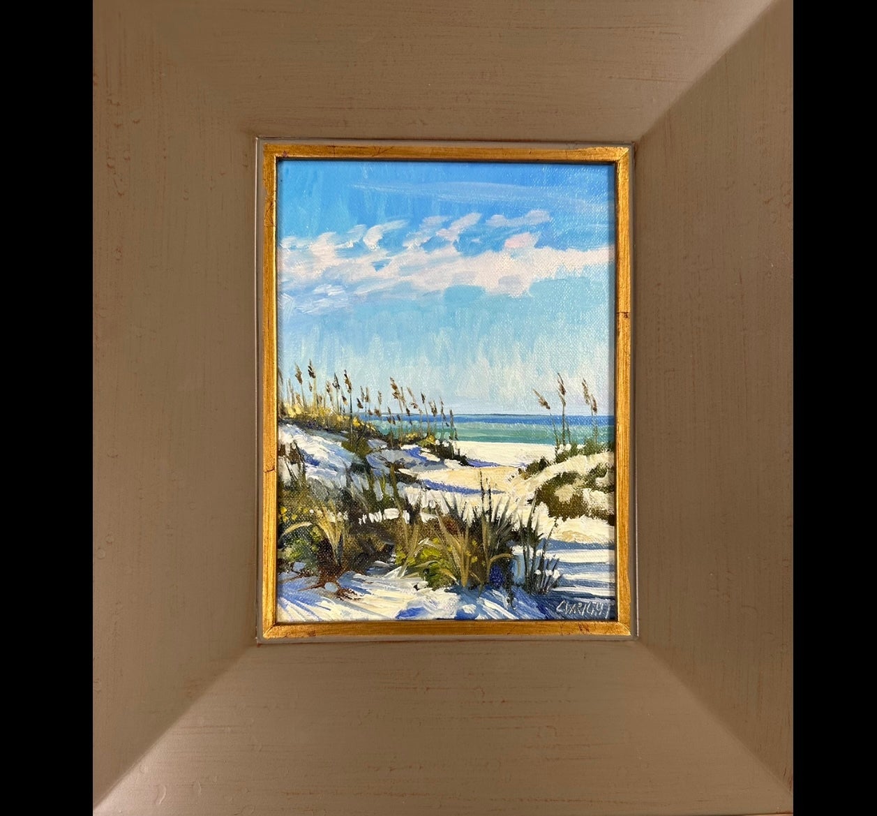 Original Oil "Bliss On The Beach" by Cory Wright | Cove.